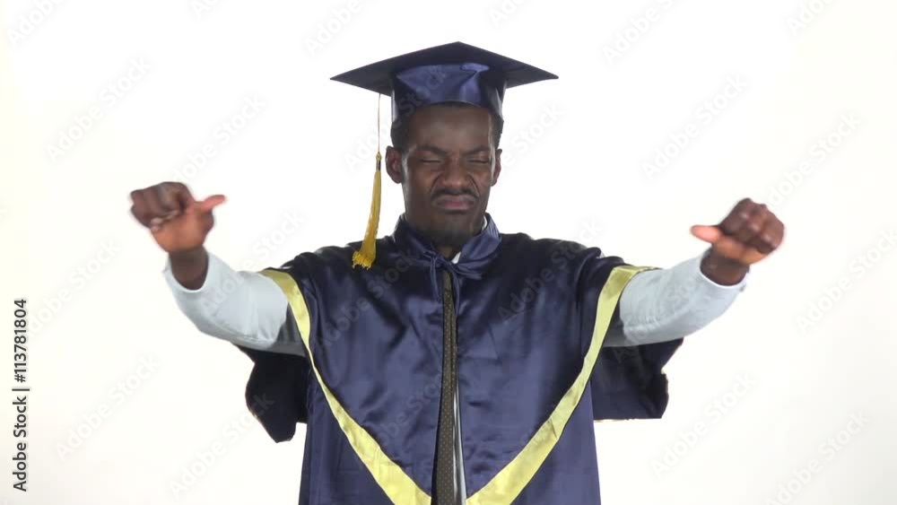 Man waved his head. Face of disappointment. White. Slow motion. Close ...