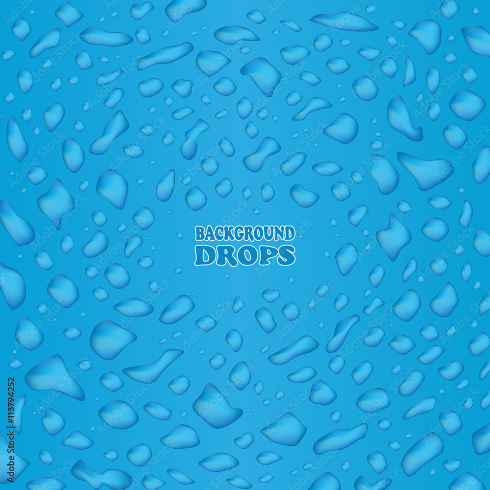 Vector blue background of drops Stock Vector | Adobe Stock