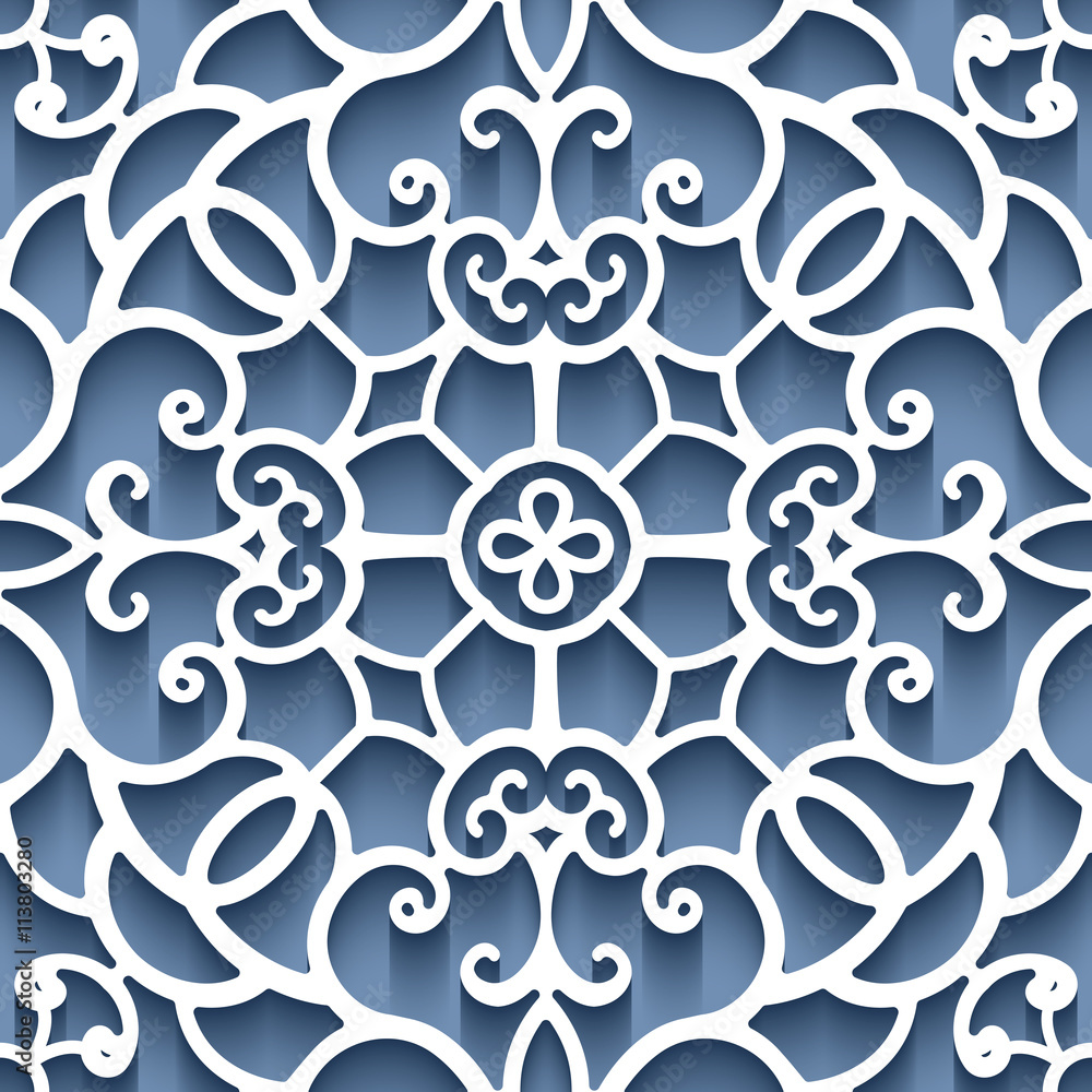 Cutout paper lace texture, seamless pattern Stock Vector | Adobe Stock