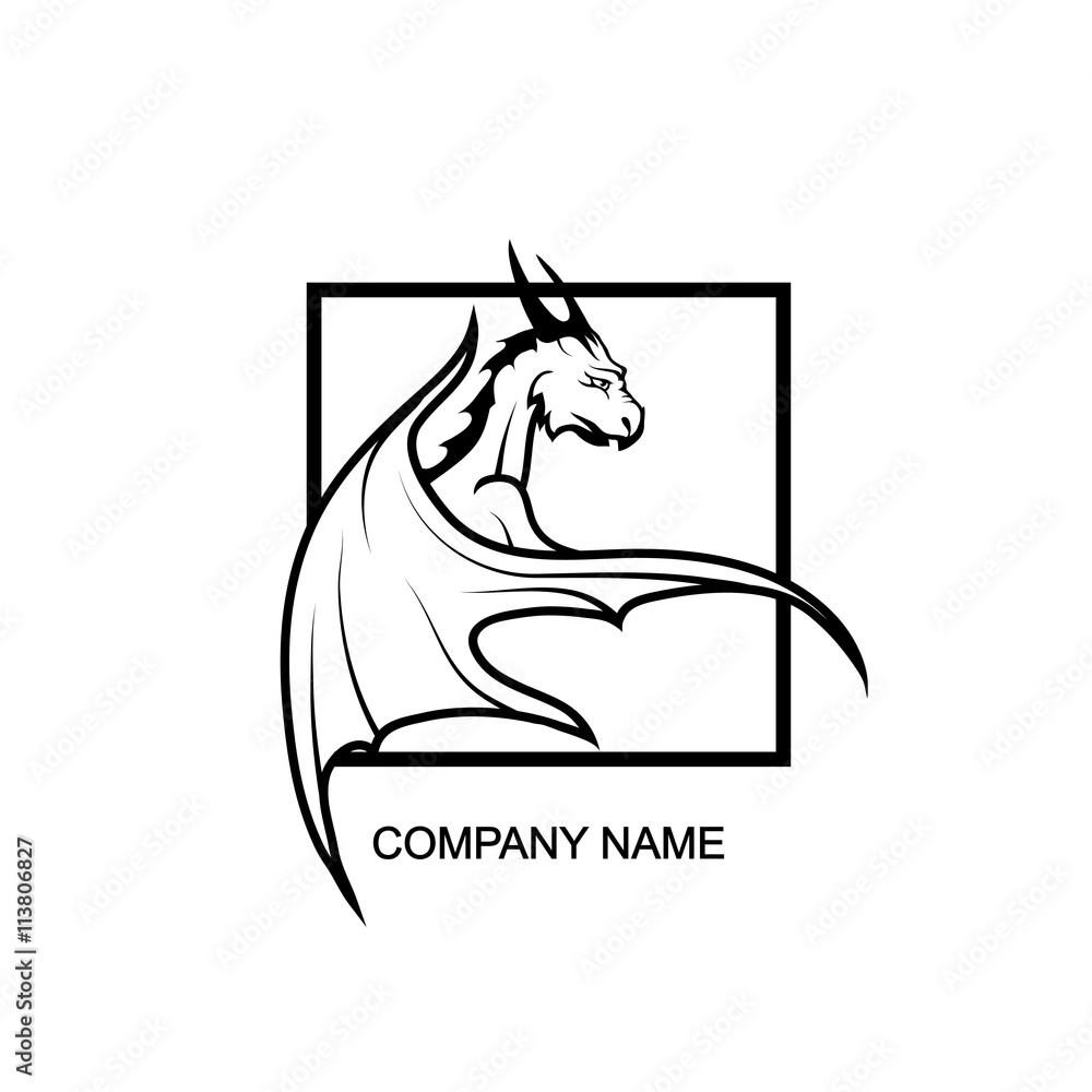 Black Dragon logo Stock Vector | Adobe Stock