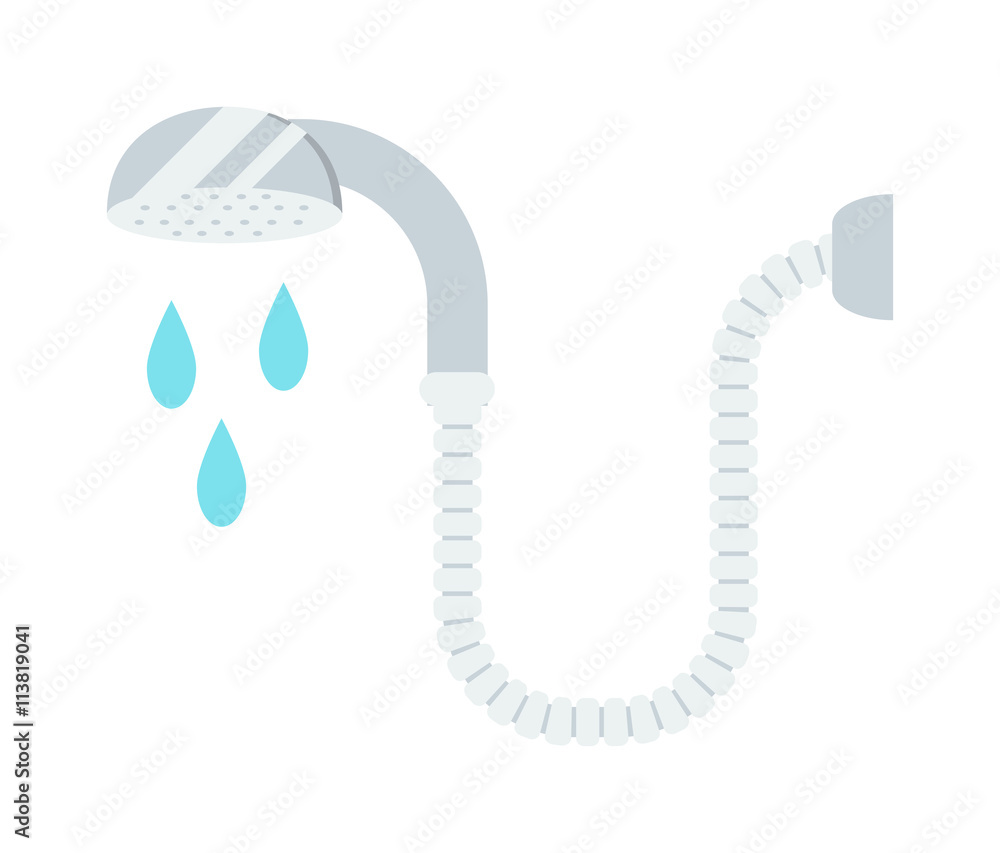 Shower cartoon flat vector illustration. Stock Vector | Adobe Stock