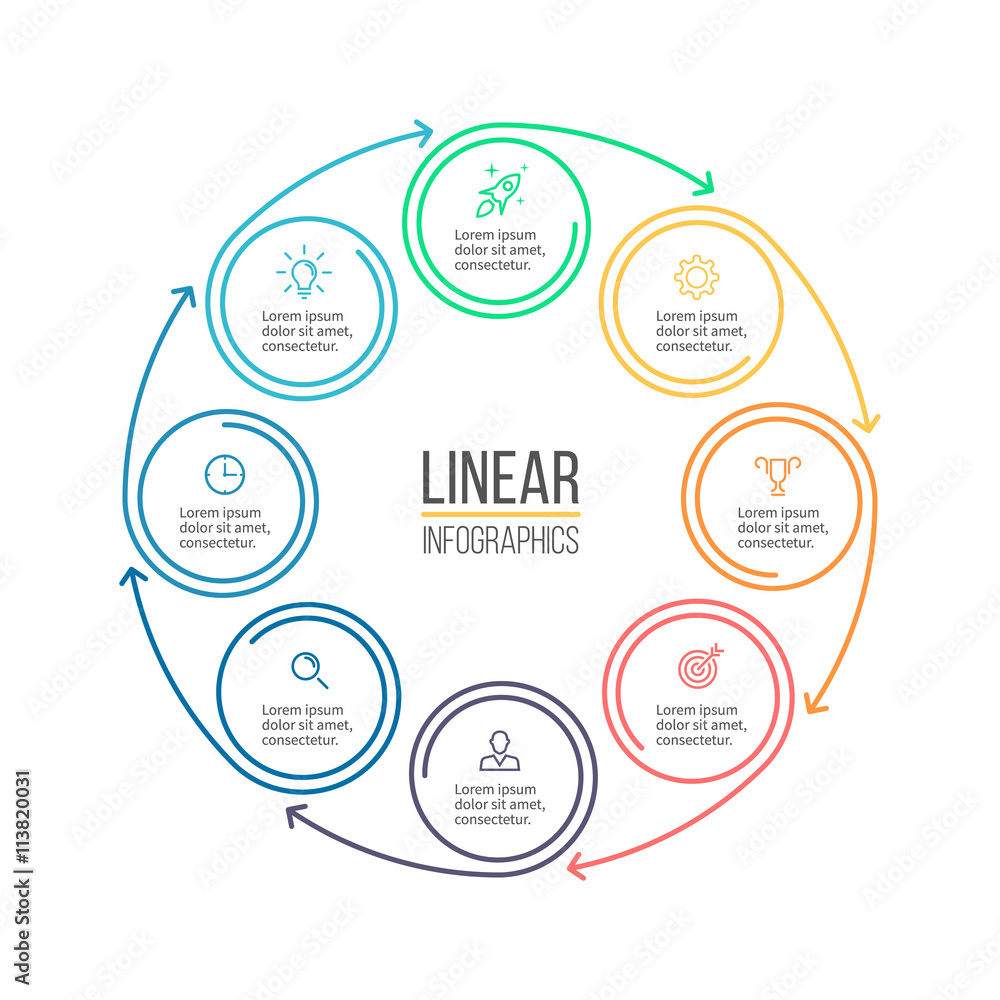 Linear infographis. Minimalistic chart, diagram. Vector design element ...