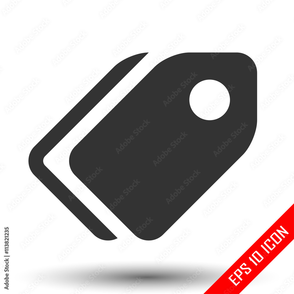 Price tag icon. Simple flat logo of price tag on white background ...