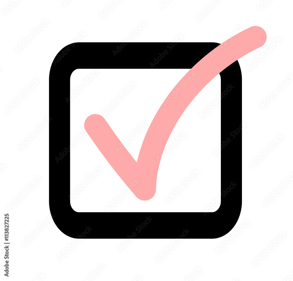 pink check mark icon vector illustration Stock Vector | Adobe Stock