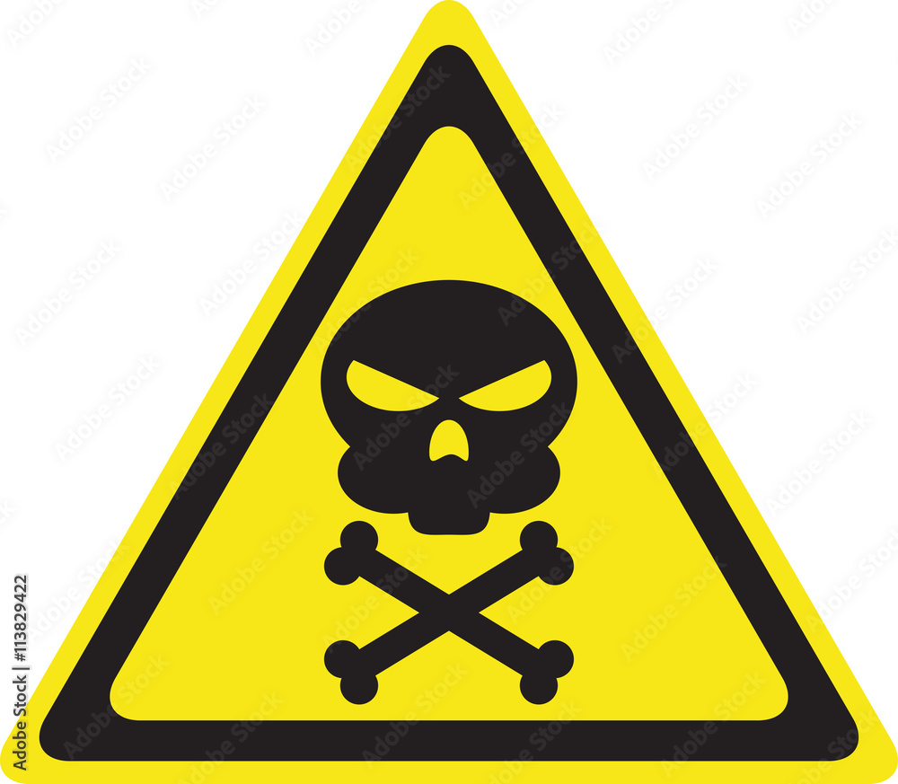 Skull and bones warning sign Stock Vector | Adobe Stock
