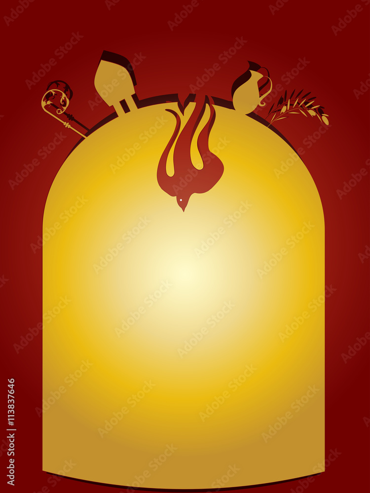 Sacrament of Confirmation, symbolic vector drawing illustration, with ...