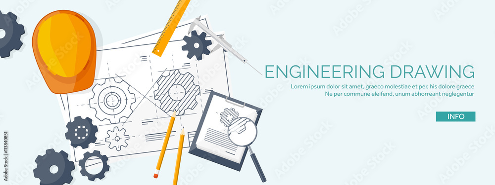 Vector illustration. Engineering and architecture. Drawing ...