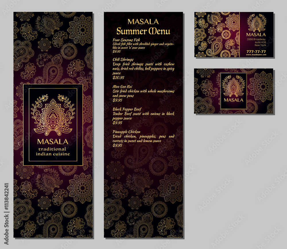 Vector illustration of a menu card template design for a restaurant or ...