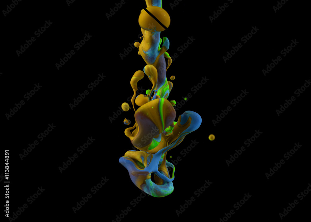 Color Liquid in dynamic flow forming interesting and unique shapes and ...