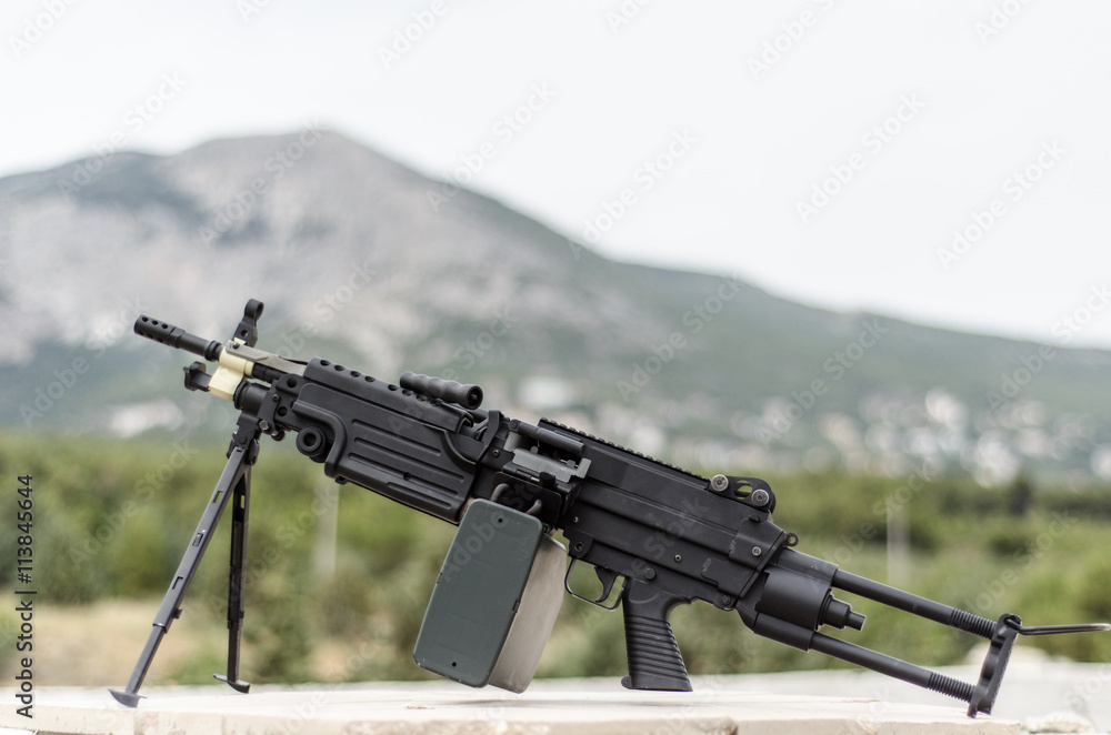 m249 minimi light machine gun airsoft Stock Photo | Adobe Stock
