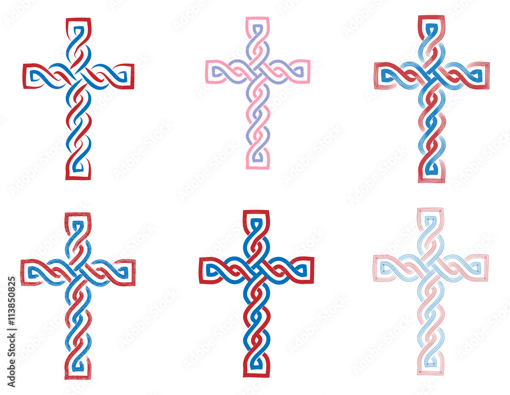 Six historic medieval croatian traditional crosses of national ...