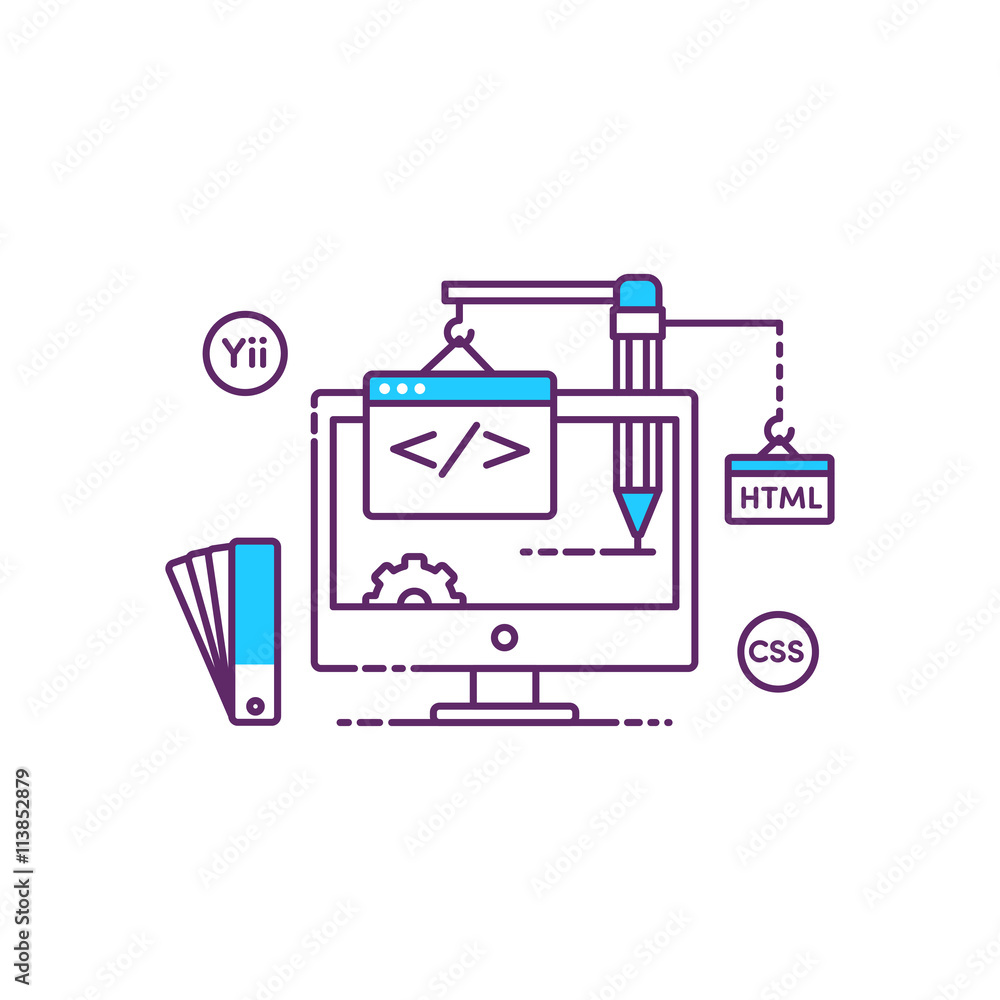 Icon web development Stock Vector | Adobe Stock