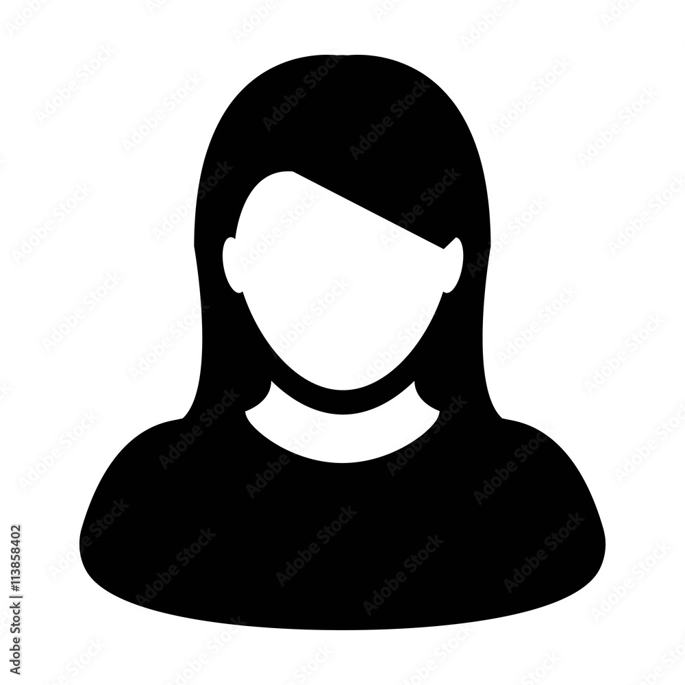 Woman User Icon - Profile, Person, People Icon in Glyph Vector ...