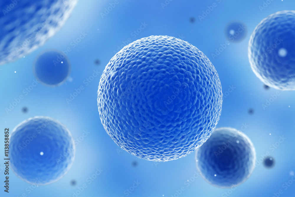 Blue cells micro view Stock Photo | Adobe Stock