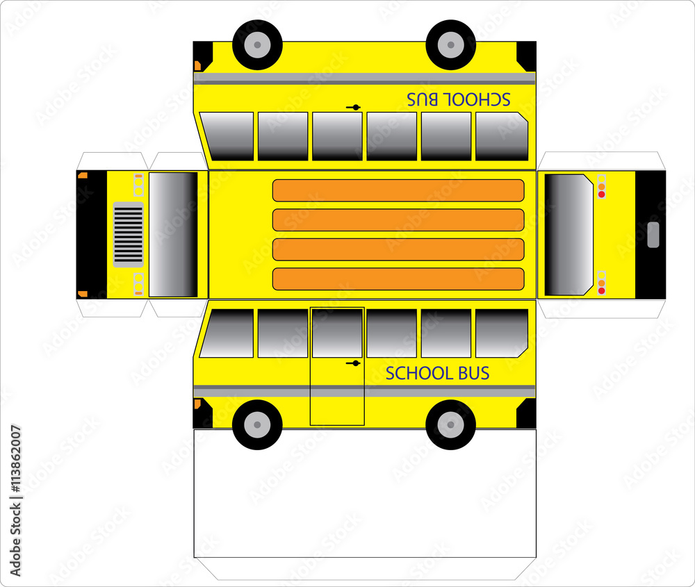 Simple School bus outline Stock Illustration | Adobe Stock