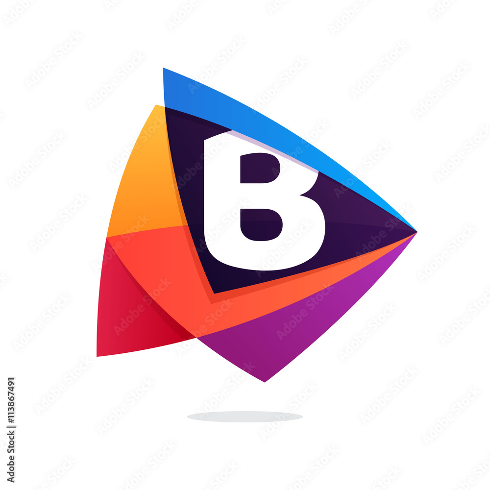 Letter B logo in triangle intersection icon. Stock Vector | Adobe Stock