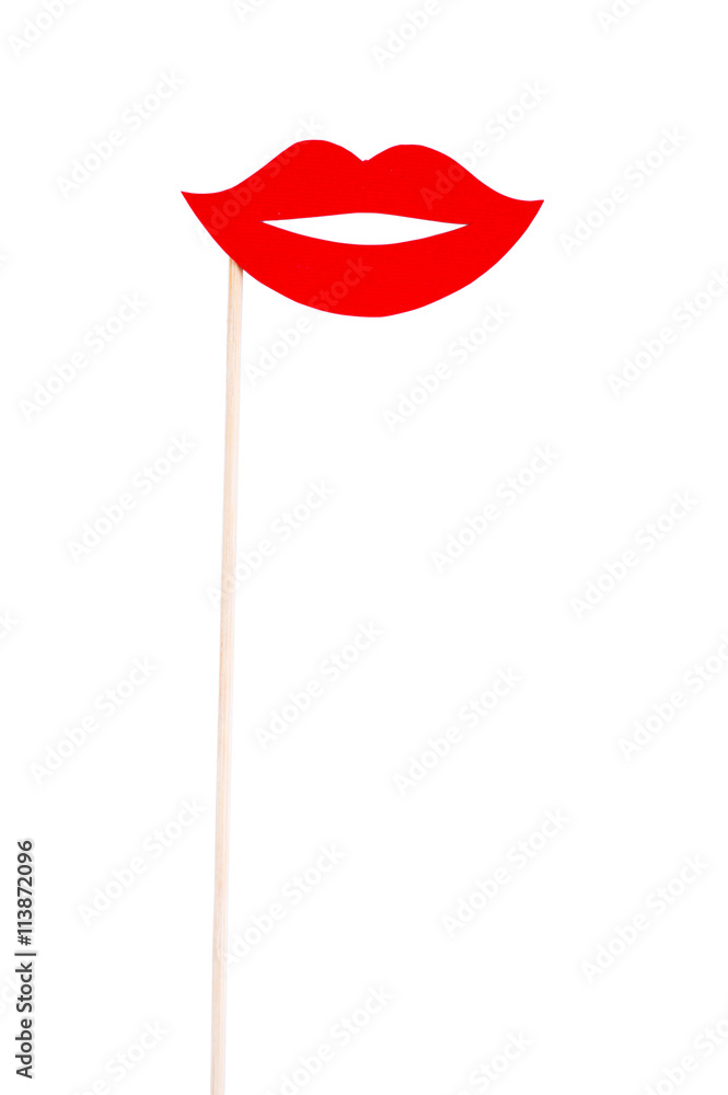 Photo booth props lips isolated on white background. Birthday and Party ...