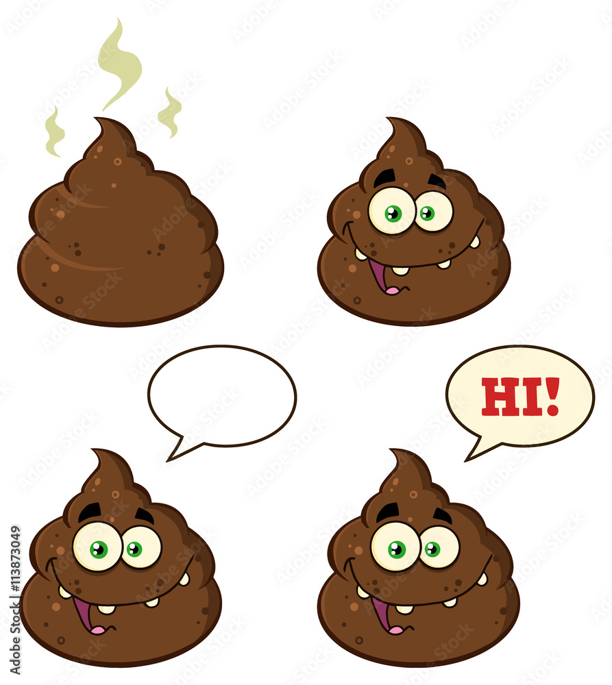 Poop Cartoon Character. Illustration Isolated On White Background ...