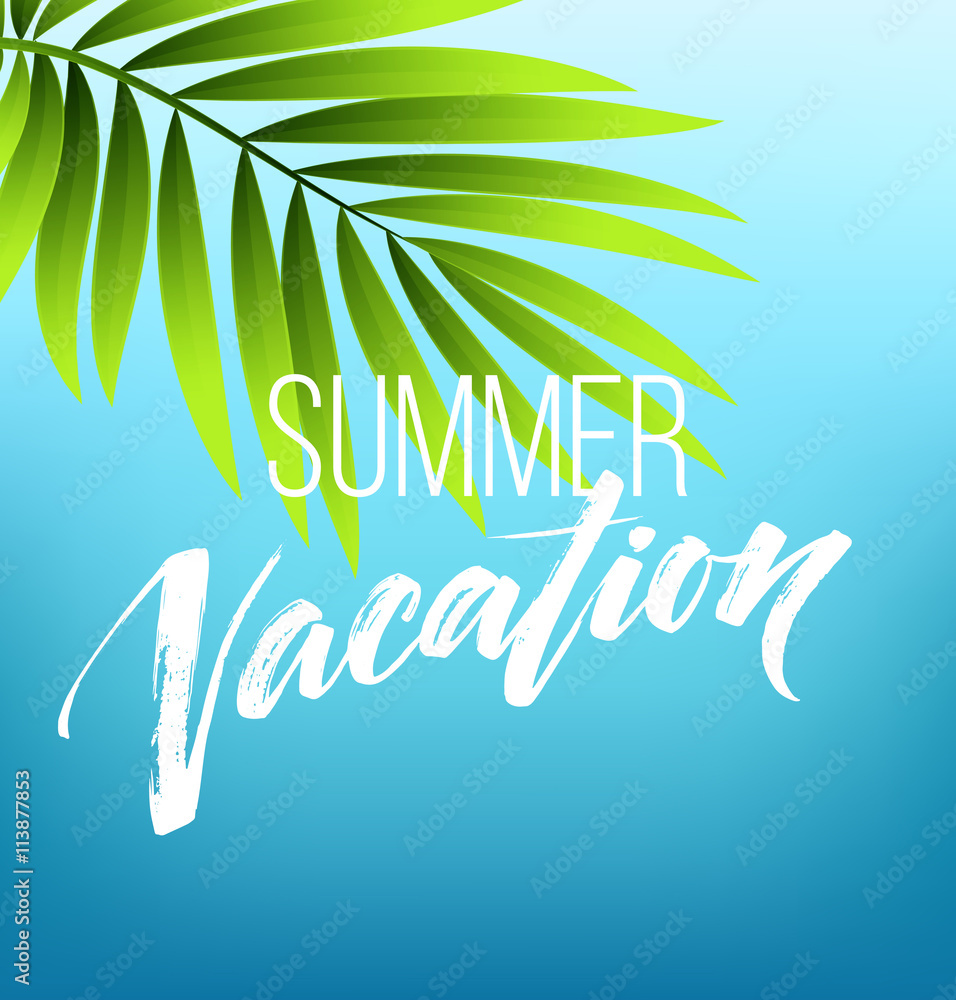 Summer vacation handwriting. Typography, lettering and calligraphy ...