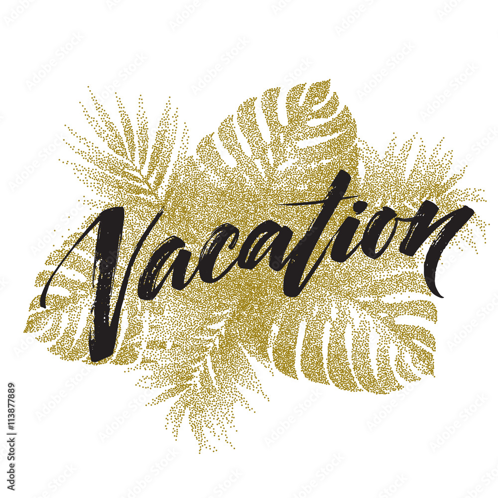 Summer vacation handwriting. Typography, lettering and calligraphy ...