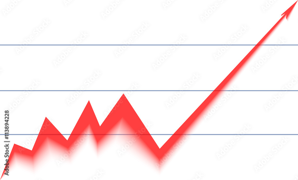 red arrow graph rising white background Stock Illustration | Adobe Stock
