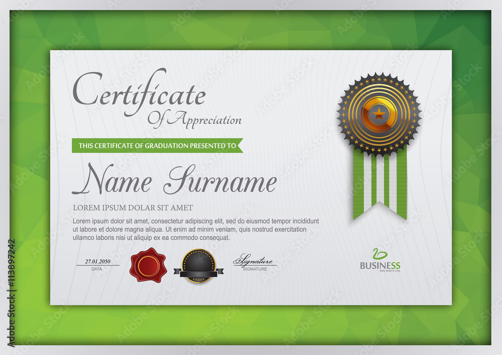 Qualification certificate blank template Stock Vector | Adobe Stock