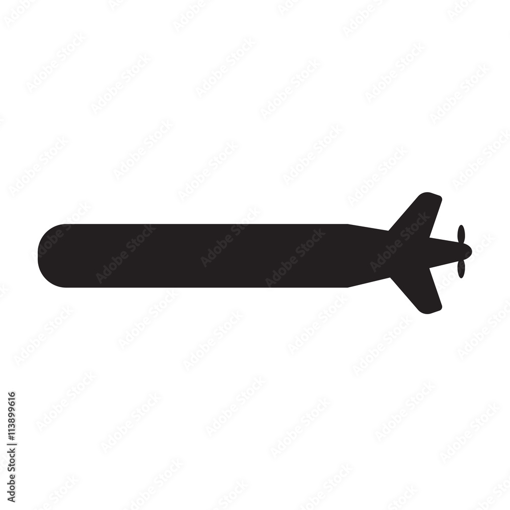 Torpedo icon silhouette Stock Vector | Adobe Stock