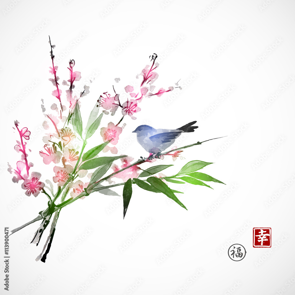 Japanese Ink Painting Birds
