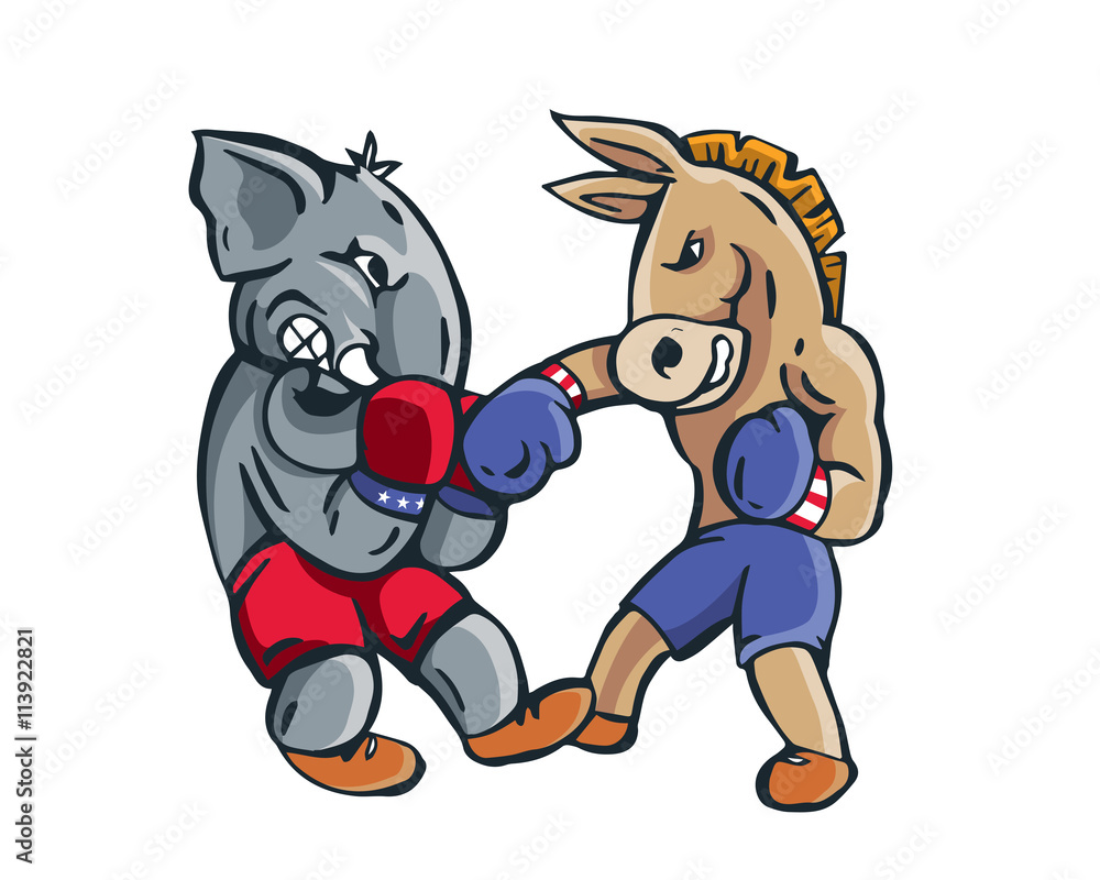 Cartoon Boxing Match