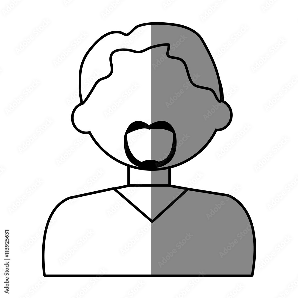 cartoon white and grey avatar man over isolated background,vector ...