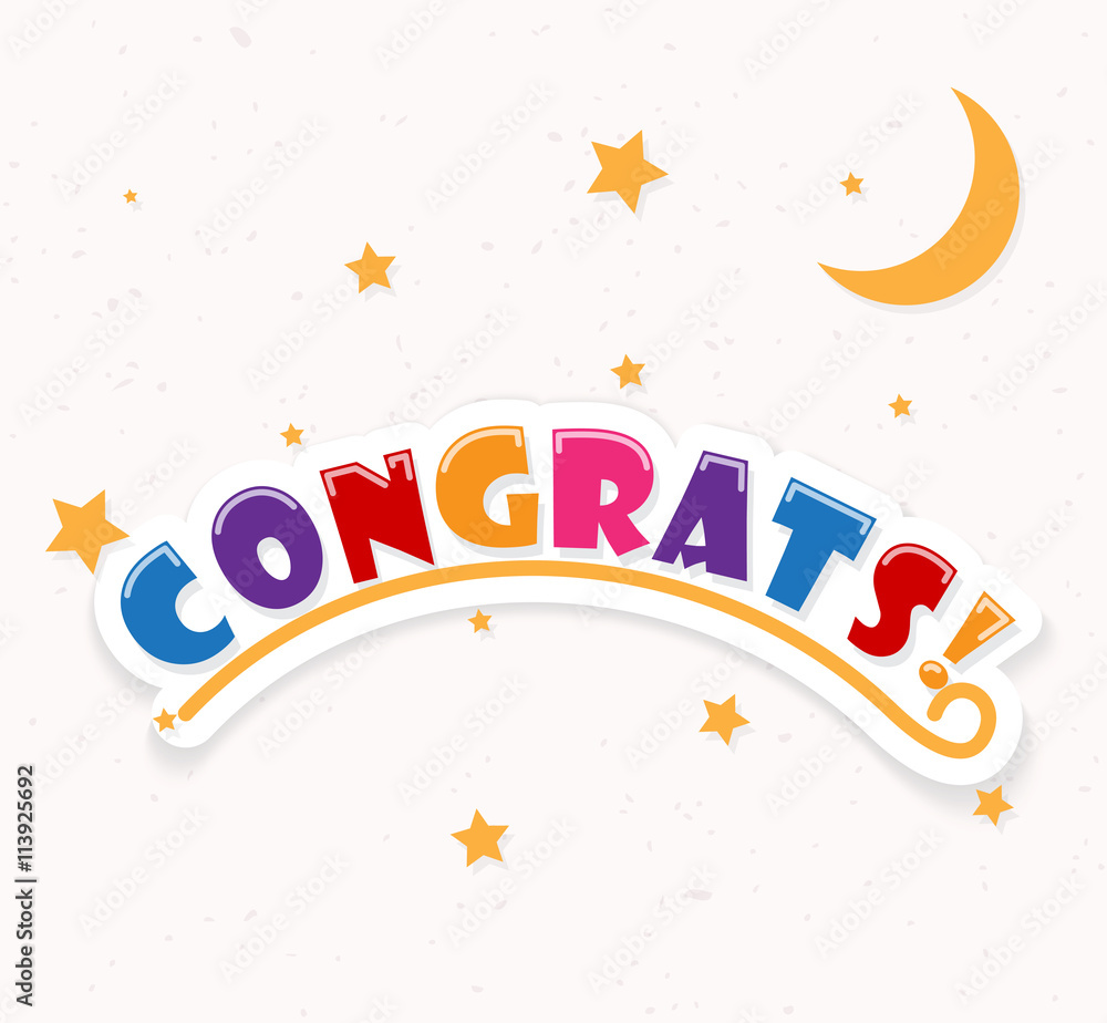 Congratulations with star Stock Vector | Adobe Stock