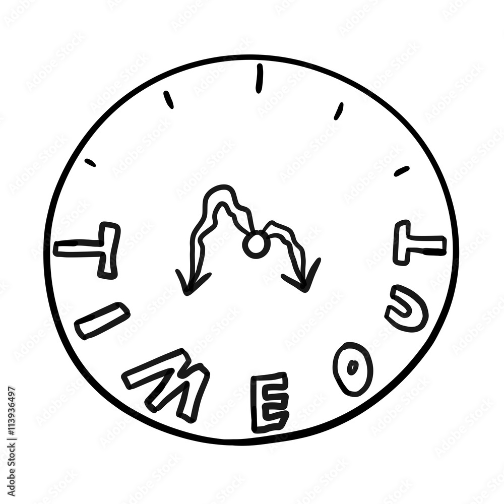 drawing text art time out Illustration Stock | Adobe Stock