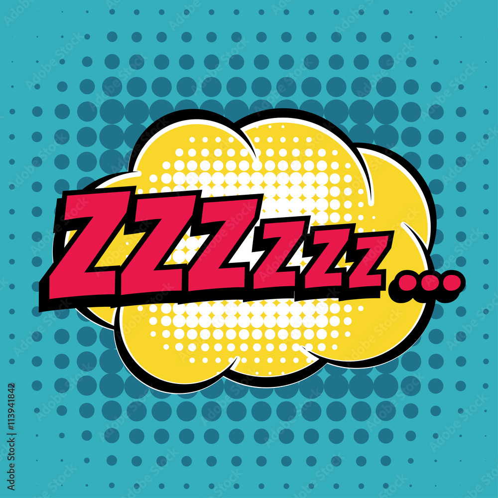 Zzz comic book bubble text retro style Stock Vector | Adobe Stock