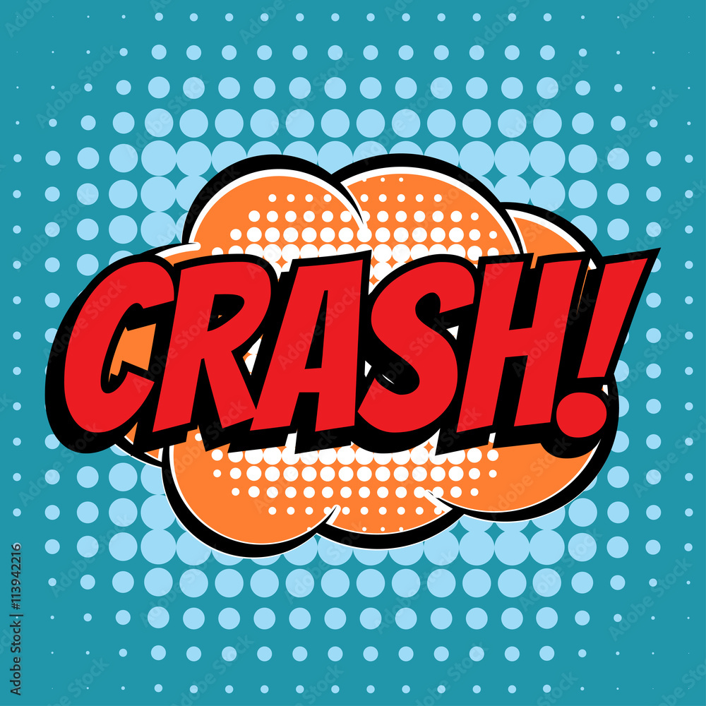 Crash comic book bubble text retro style Stock Vector | Adobe Stock