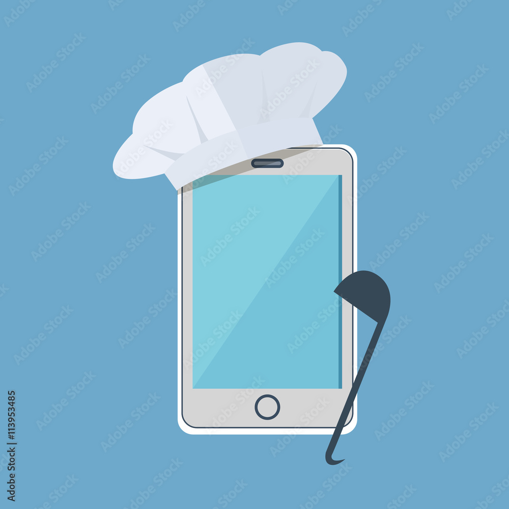 Recipe on the Phone Concept Design Stock Vector | Adobe Stock