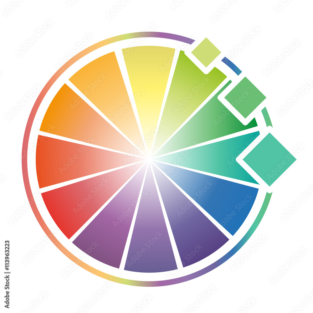 Color wheel with three analogous colors Stock Vector | Adobe Stock