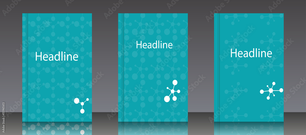 Set Of Digital Backgrounds For Dna Molecule Structure Vector