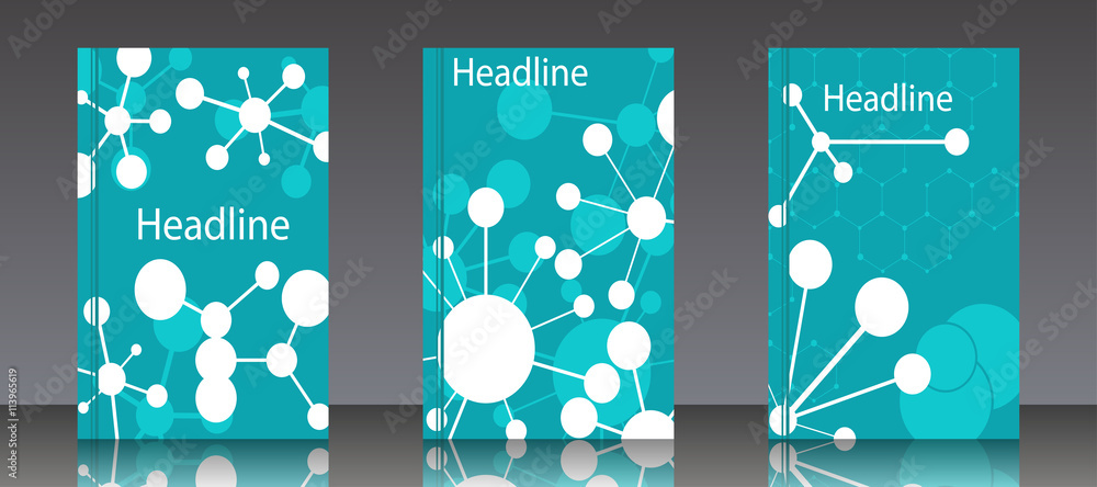 Set of digital backgrounds for dna molecule structure vector ...