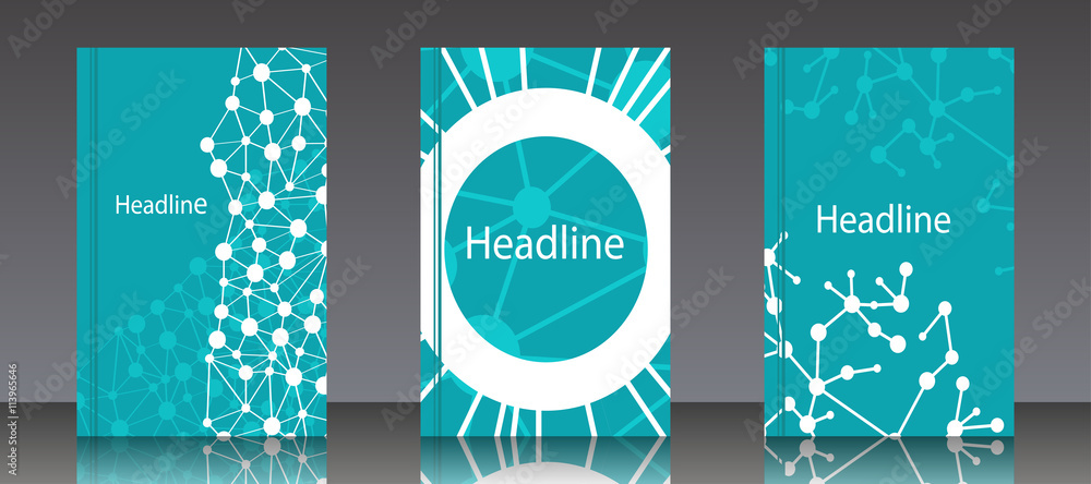 Set of digital backgrounds for dna molecule structure vector ...