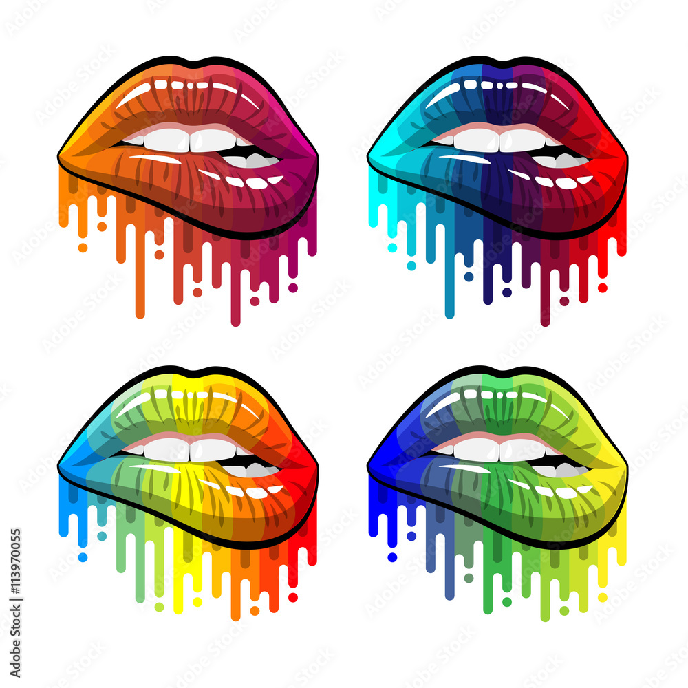 Rainbow Colored Lips