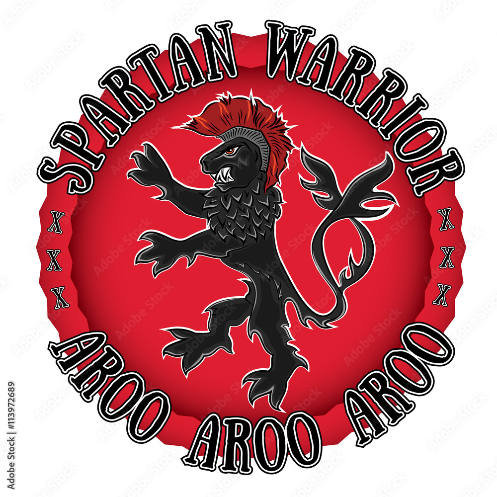 spartan lion warrior centurion profile design illustration Stock Vector ...