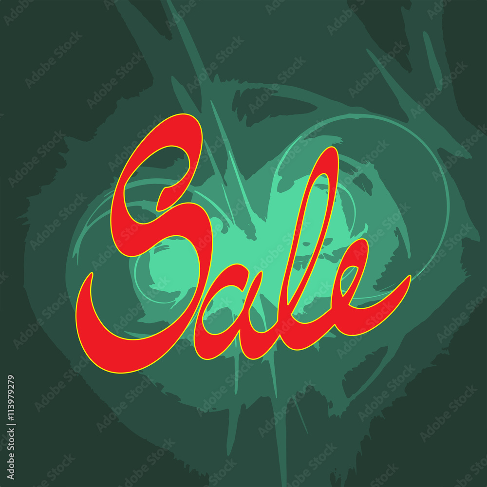 Sale Hand lettering Design Template. Typography abstract Background ...