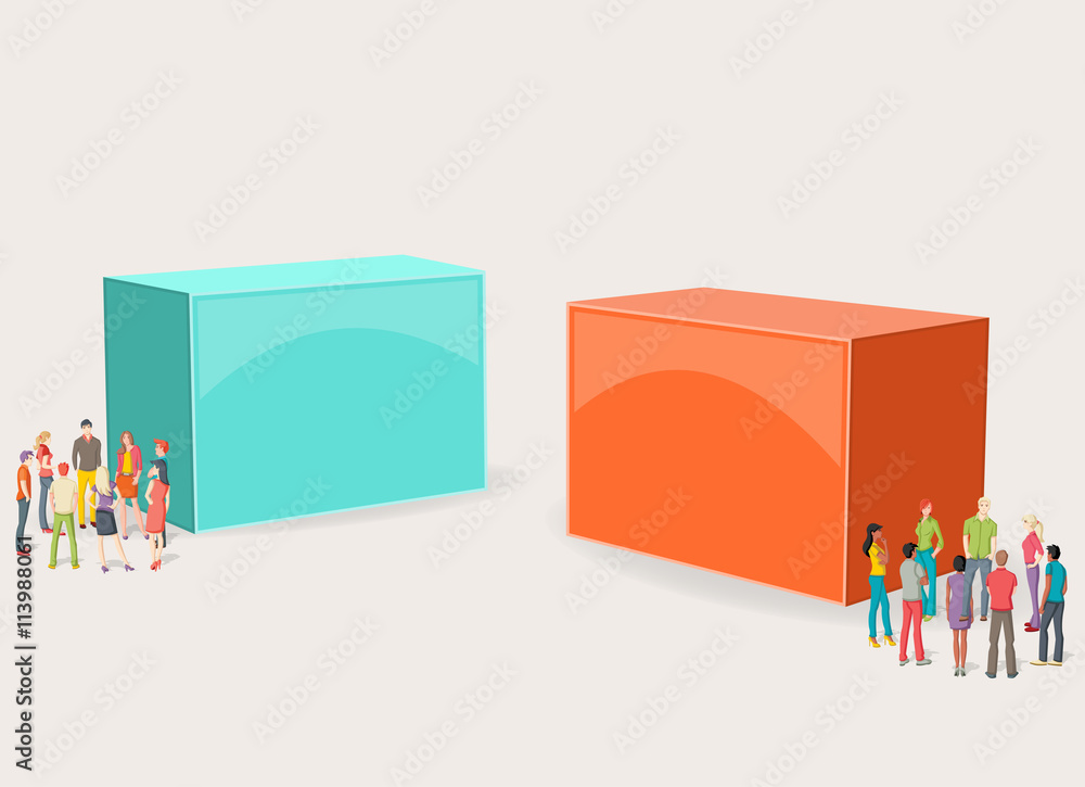 3d design of a text box frame background with business people. Stock ...