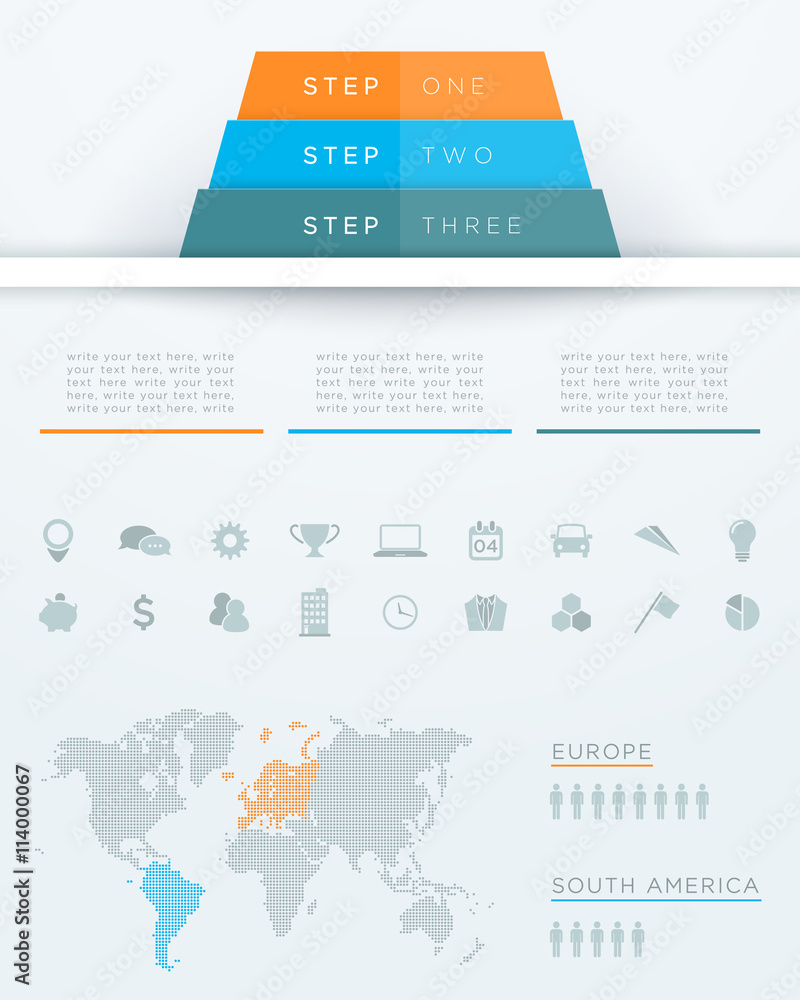 Infographic 3d Pyramid World Map Design Stock Vector | Adobe Stock