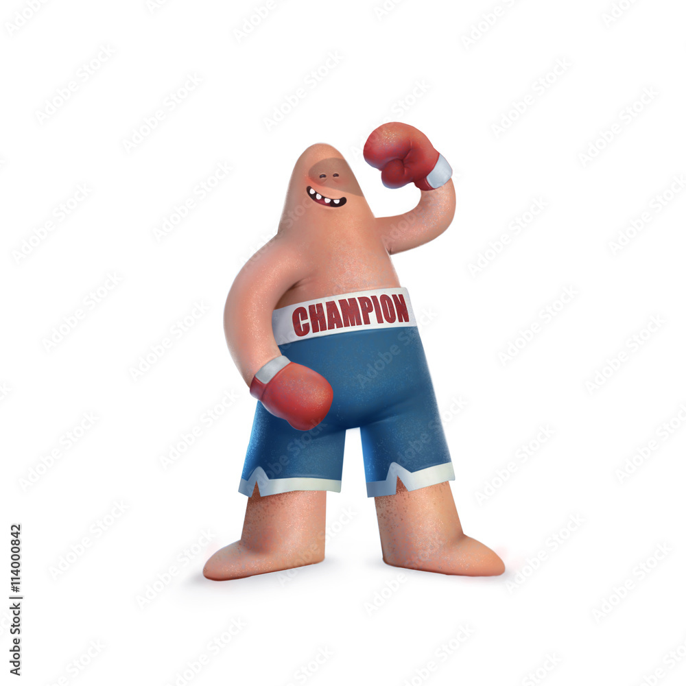 funny cartoon character, boxer, boxing champion Stock-Illustration ...