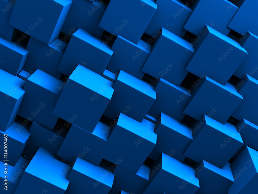 Blue Blocks Wall Geometric background Stock Illustration | Adobe Stock