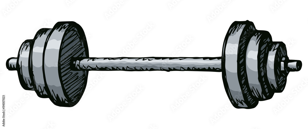Barbell. Vector drawing Stock Vector | Adobe Stock