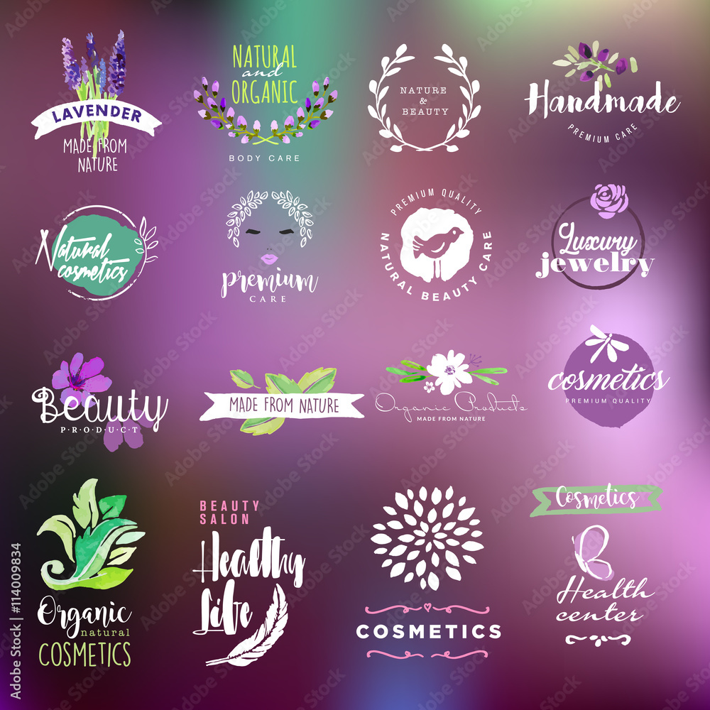 Beauty and cosmetics signs collection Stock Vector | Adobe Stock