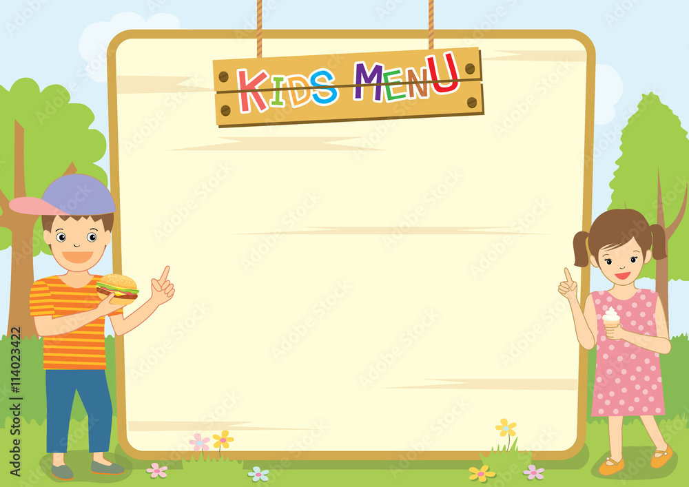 Blank Kids Menu Template