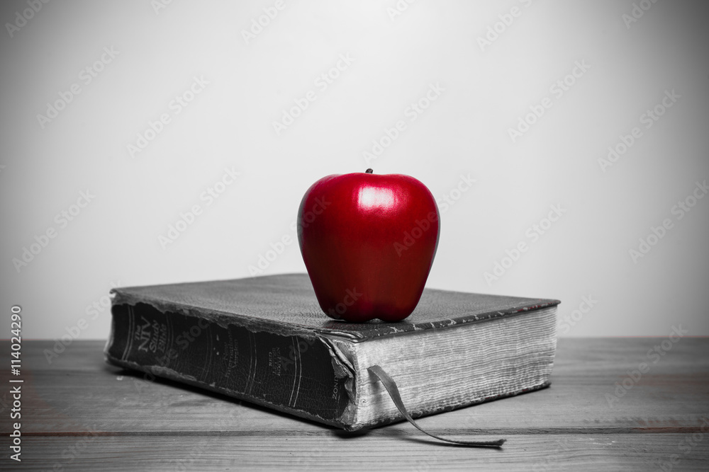 Holy Bible with apple Stock Photo | Adobe Stock